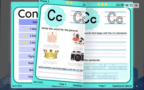 Letter C Phonics & Handwriting Workbook, Independent Printable Activity ...