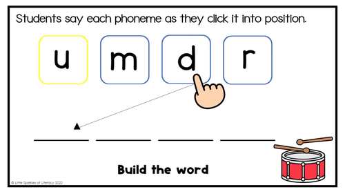 Phonics Build A Word Slides - ccvc words by Little Sparkles of Literacy