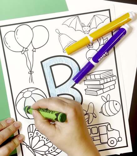 Alphabet Coloring Pages-Beginning Sounds Worksheets by The Garden of Edin