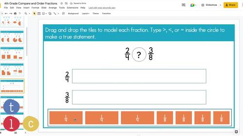 Comparing and Ordering Fractions Digital Resource (4.NF.A.2) | TPT