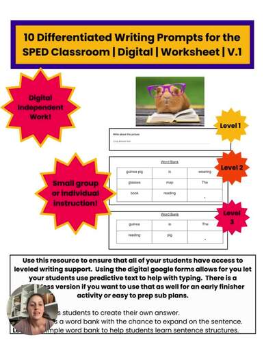 Differentiated Writing Photo Prompts | Digital Form | Print-n-Go ...