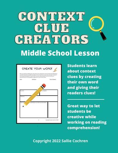 Context Clue Activity: Context Clue Creators (Creative Resource, Middle ...