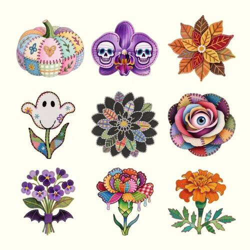 Spooky Flower PNG • 14 Halloween Floral Clipart Files • Transparent ...