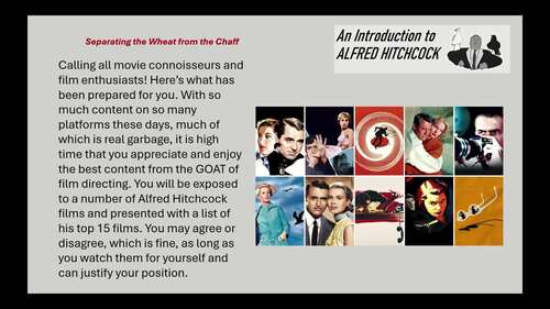 An Introduction to ALFRED HITCHCOCK and His TOP 15 FILMS RANKED: Slides ...