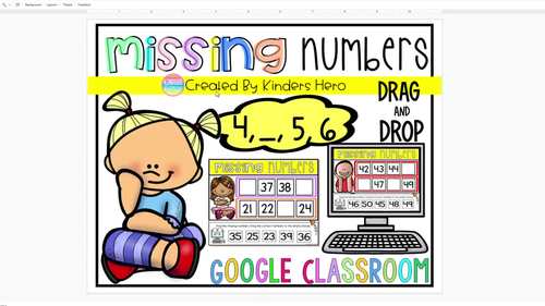 Missing Numbers Math for Google Slides Distance Learning by Kinders Hero