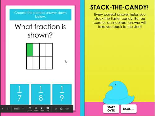 Easter Naming Fractions Digital Math Game for PowerPoint ™ by 3rd Grade ...