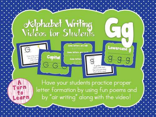 Alphabet Writing Video - Gg by A Turn to Learn | TpT