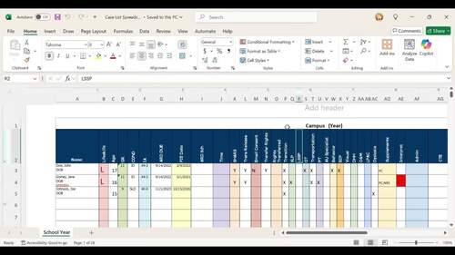 Caseload Spreadsheet by EduAssessment Supplies | TPT