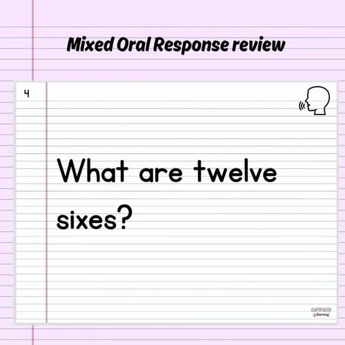 Choral Response Multiplication Fact Fluency Slides - Years 3 - 6