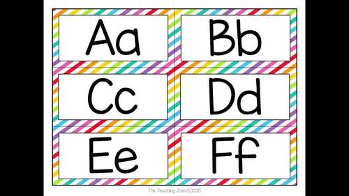 Visual Alphabet Word Wall Cards with Pictures for Special Education