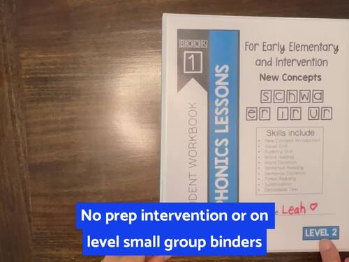 2nd grade Small Group Phonics Intervention Binder Lesson Plan IMSE OG ...