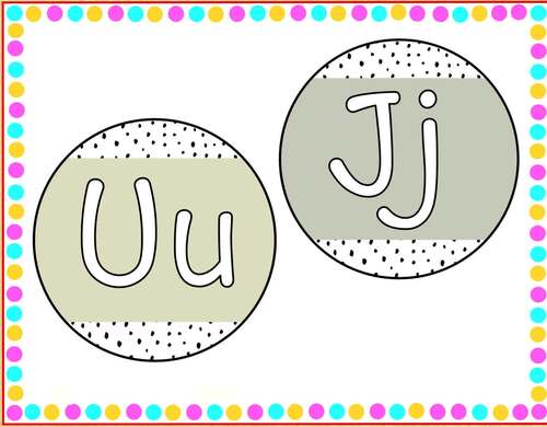 Printable Boho Neutral Spotty Alphabet Flash Cards, Printable Word Wall ...