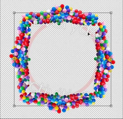 Stock Photo Balloon Frame Colorful Bright Red, Blue, Yellow, Green Mockup