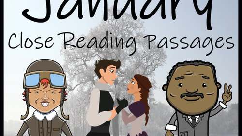 January Close Reading Comprehension Passages | 3rd Grade & 4th Grade