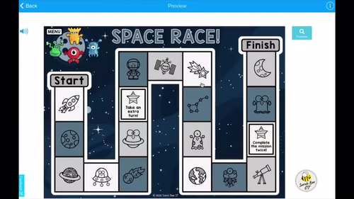 Gross Motor DIGITAL Board Game for Teletherapy (SPACE THEME) by Sarah ...