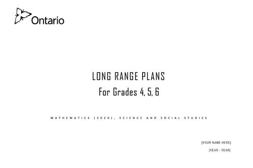 Ontario Long Range Plans Split Grades 4, 5, 6 EDITABLE Month By Month SALE!