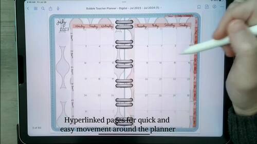 Digital Planner July 2023 - July 2024 - Retro bubble design by ...