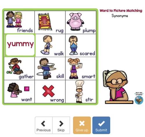 1ST GRADE SYNONYMS MATCHING GAME ELA BOOM CARDS ESL VOCABULARY ...