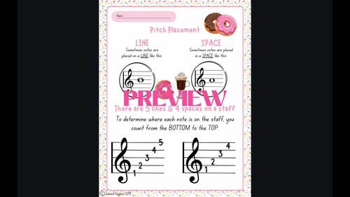 Music Worksheets: Lines and Spaces (First Steps to Reading Music)
