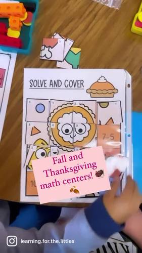 1st Grade Fall/Thanksgiving Math Center Activities by Learning for the ...
