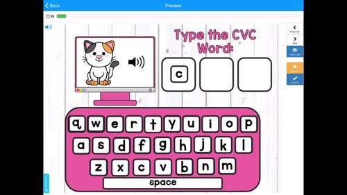 Type the CVC Word Digital Task Cards with Boom Cards by Creative ...