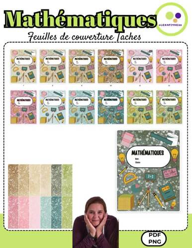 French: Mathematics | 12 cover sheets | bilingual Mathématiques by ...