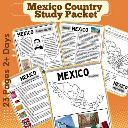 Mexico Country Study Packet - Great for Hispanic Heritage Month | TPT