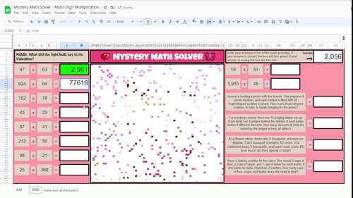 Valentine's Day - Multi-Digit Multiplication - Digital Math Activity ...