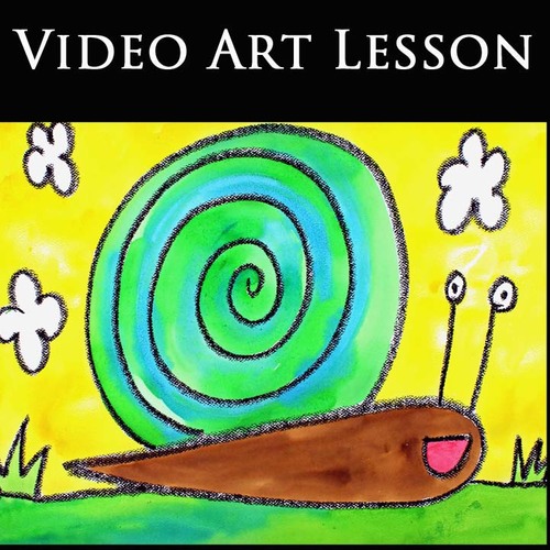 SPRING GARDEN SNAIL Video Art Lesson | EASY Drawing & Painting Project