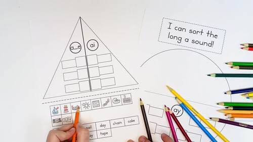 Long A aCe ai ay Phonics Craft by Kiddie Concepts | TPT
