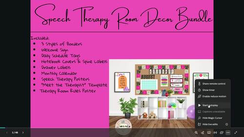 Speech Therapy Room Decor Kit: Bright Floral by Talk To Me YOUR way