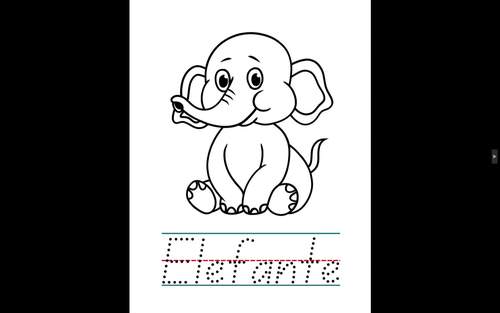 Spanish Zoo Animals Worksheets for kids. color Animals & trace Words in ...