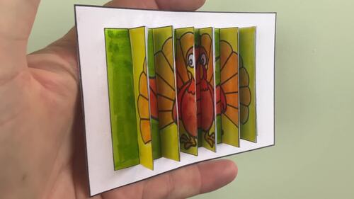 Fall 3 Way Image Agamograph Art Activity by Pooley Productions | TPT