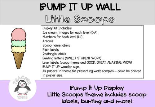 Ice Cream Theme Bump It Up Wall Student Goal Display for Classroom