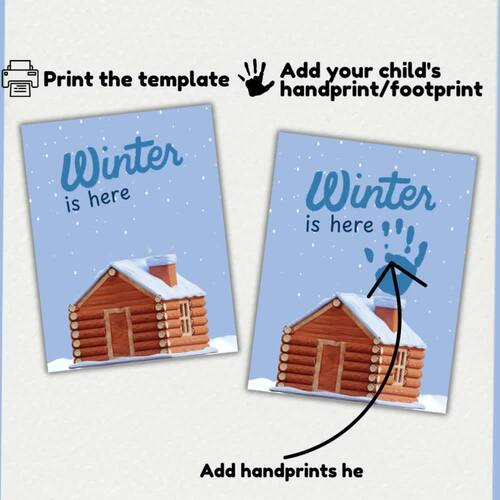Winter Handprint Craft Template | Winter Craft Hand Art | Winter Kids ...