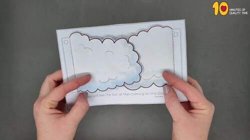 Jesus Second Coming Cloud Reveal Printable Craft by 10 Minutes of ...