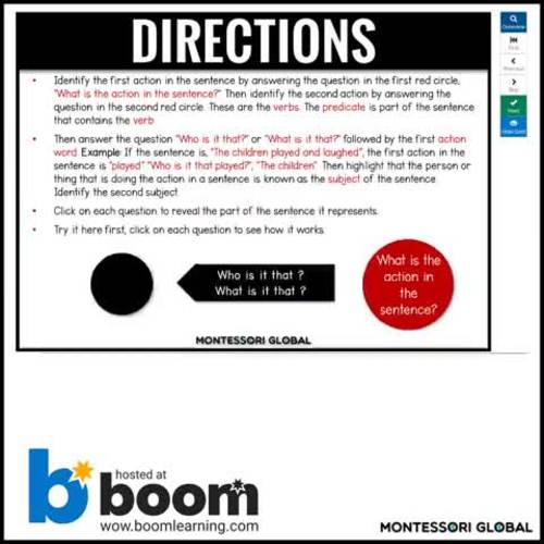Montessori Sentence Analysis Boom Cards: 2 Subjects, 2 Actions (Verbs ...