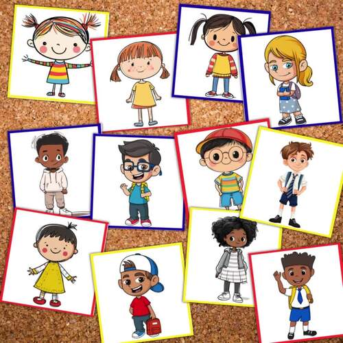 Cartoon Kids Memory Matching Game, Kids Matching Game, Matching Cards