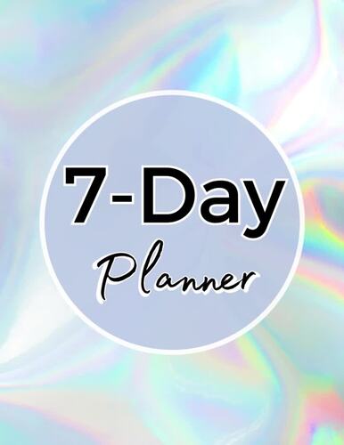 Blue Weekly Planner Printable | 7-Day Organizer for Goals, Mood, Water ...