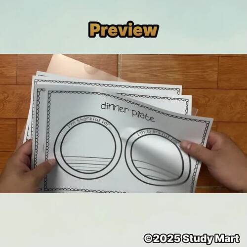 Thanksgiving Placemat Writing Craft | I’m Thankful For Placemat Activity