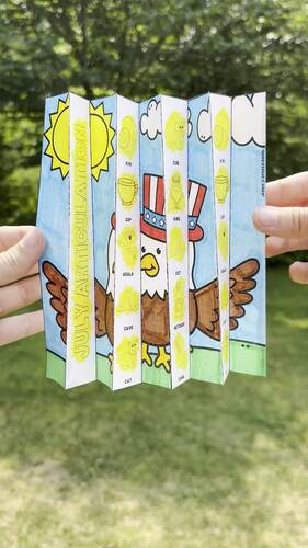 Fourth Of July Articulation Agamograph Craft - July by Jennie's Speech Room