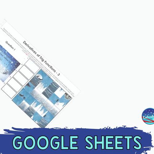 Derivatives of Trig Functions 3 | Digital Activity Google™ Sheets by ...