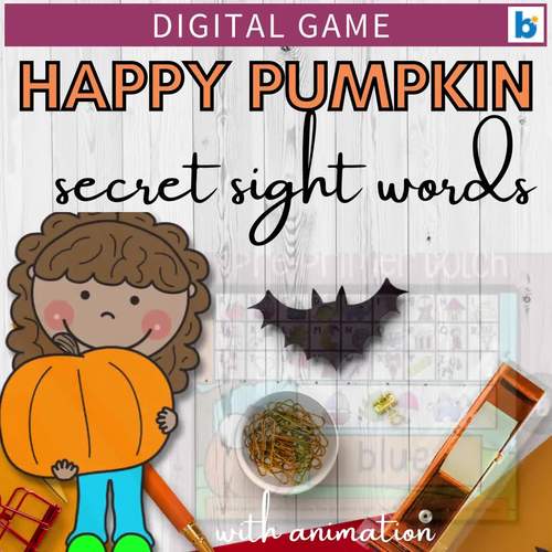 Halloween Pre Primer Sight Word Game - Boom Cards - Mystery Words