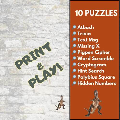 Jurassic Jungle Adventure, Printable Escape Room, Fun Family Game Night,