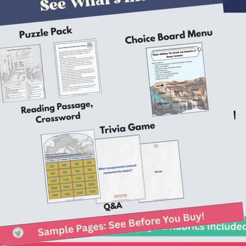 HSS 6.7.3 Bundle: Roman Empire Expansion • Puzzle Pack, Trivia Game ...