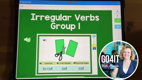 Boom Cards™ – Irregular Verbs - Group 1 - Easy | Audio by GO4IT with Maria