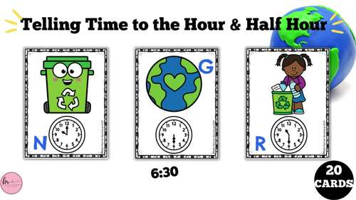 Earth Day Math Activity 1st Grade Write the Room : Telling Time Hour ...