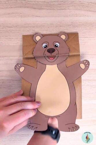 Bear Craft, Zoo Animal Paper Bag Puppets Printable Template, Brown Bag ...
