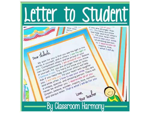 Welcome Letter | End of the Year Letter to Student from Teacher | TPT