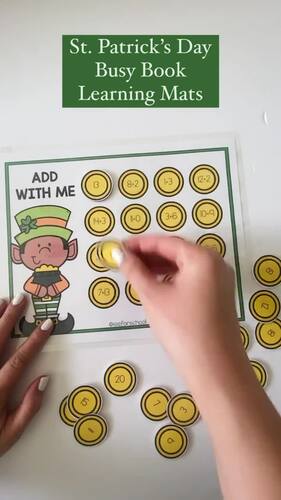 First Grade Math Busy Book: St. Patrick's Day, Add, Subtract, Count, Sort
